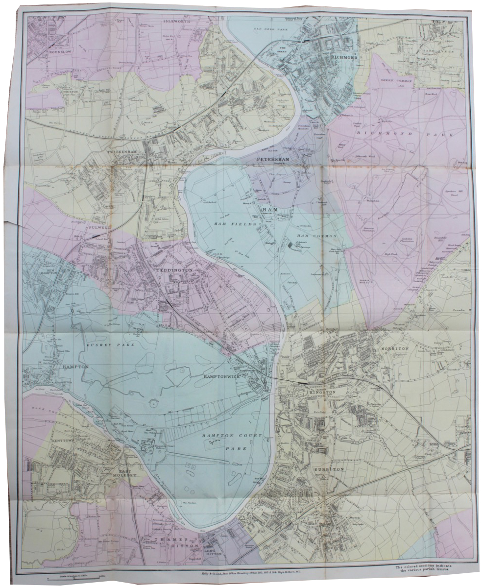Kelly’s Map of Richmond, Teddington, Norbiton, Kingston, Surbiton, East ...