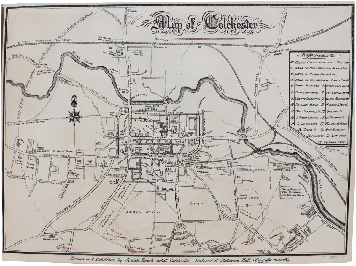 Pen Drawn Maps of Colchester and Its Route Marches. Drawn to the scale ...