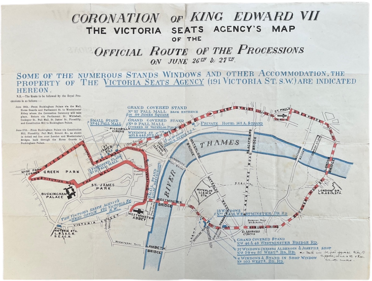 Coronation of King Edward VII. The Victoria Seats Agency’s Map of the ...