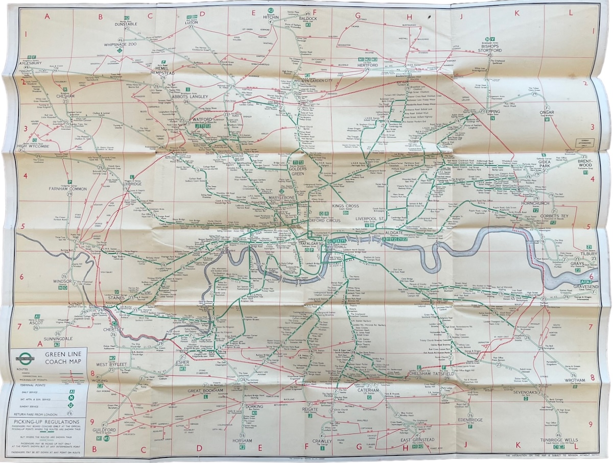 Green Line Coach Map. No. 1, 1936.