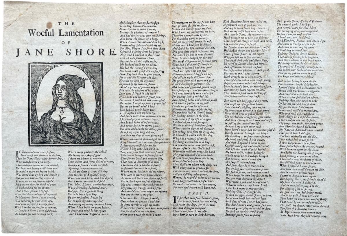 The Woeful Lamentation of Jane Shore.