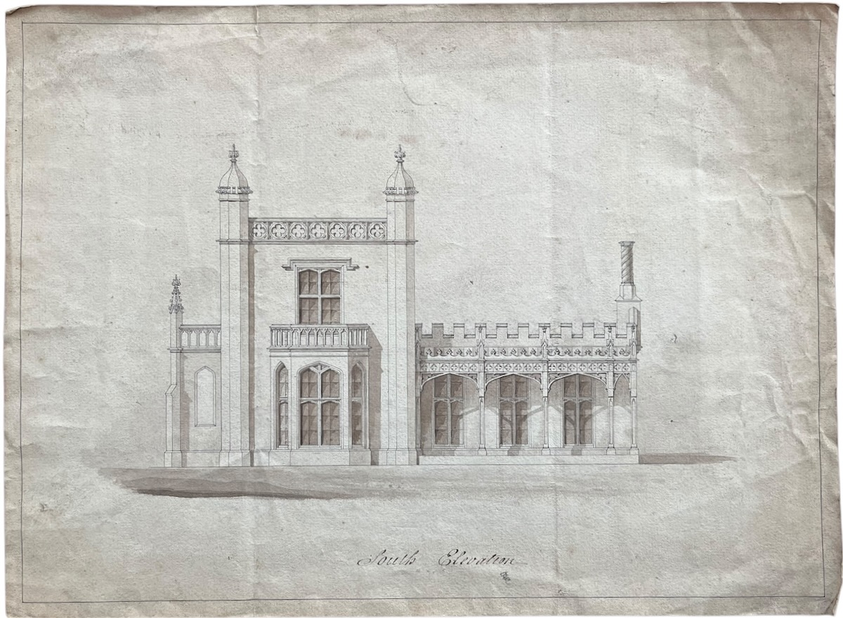 Design for a Gothic Villa, South Elevation.